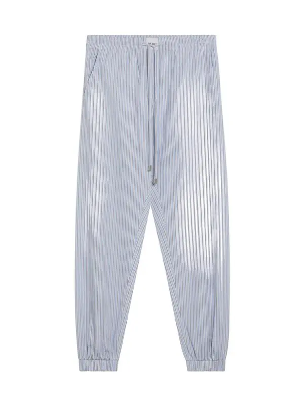 Attico Striped Cotton Poplin Trousers - Blue