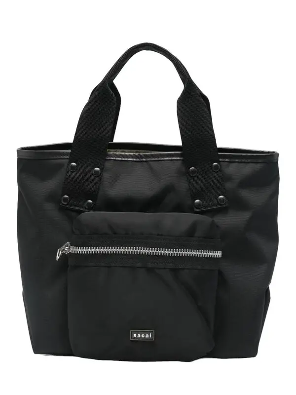 Sacai Medium Nylon Tote With Zip Pocket - Multicolor