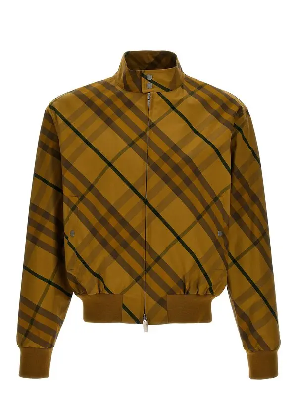 Burberry Check Print Jacket - Yellow