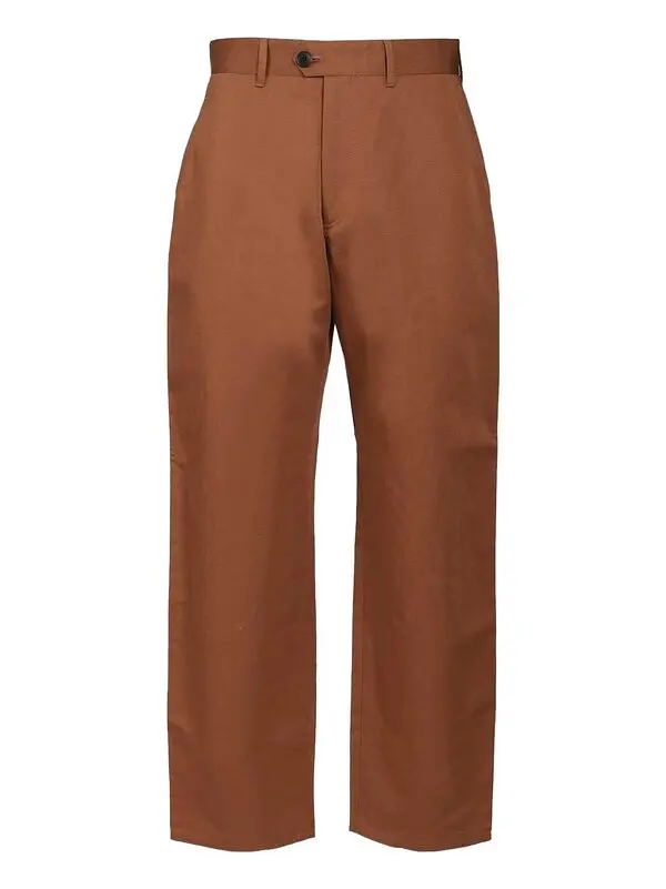 Paul Smith Cotton And Linen Trousers - Brown