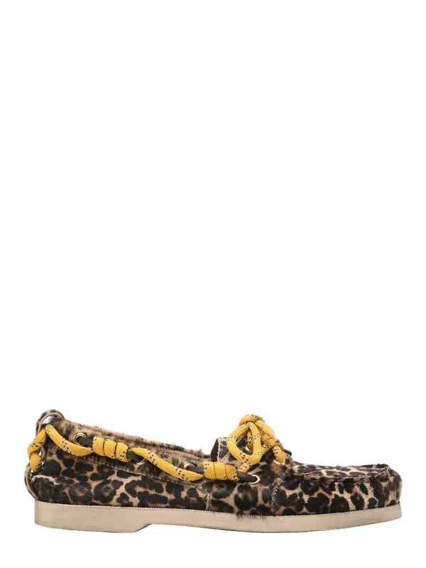 GOLDEN GOOSE Leopard Print Lace-up Loafers - Multicolor
