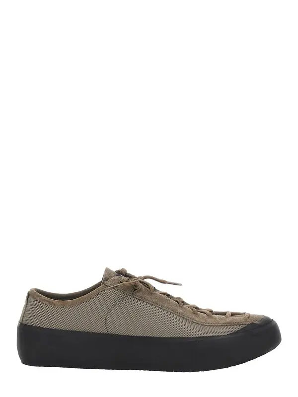 Stone Island Low Top Sneakers With Logo Patch - Brown