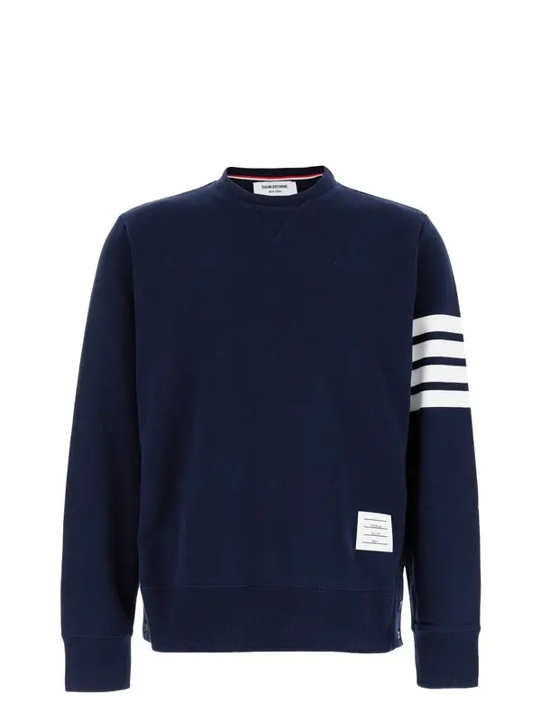 Thom Browne Crewneck Sweatshirt With 4-bar Detail - Multicolor
