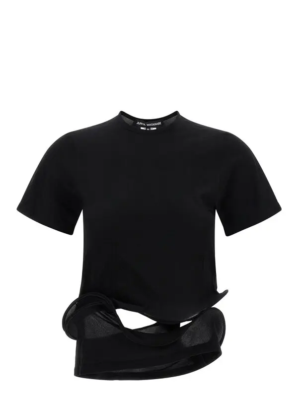 Junya Watanabe Sculptural Hem T-shirt - Black