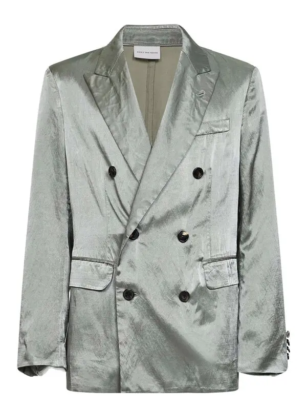 Dries Van Noten Double-breasted Viscose Cotton Blazer - Multicolor