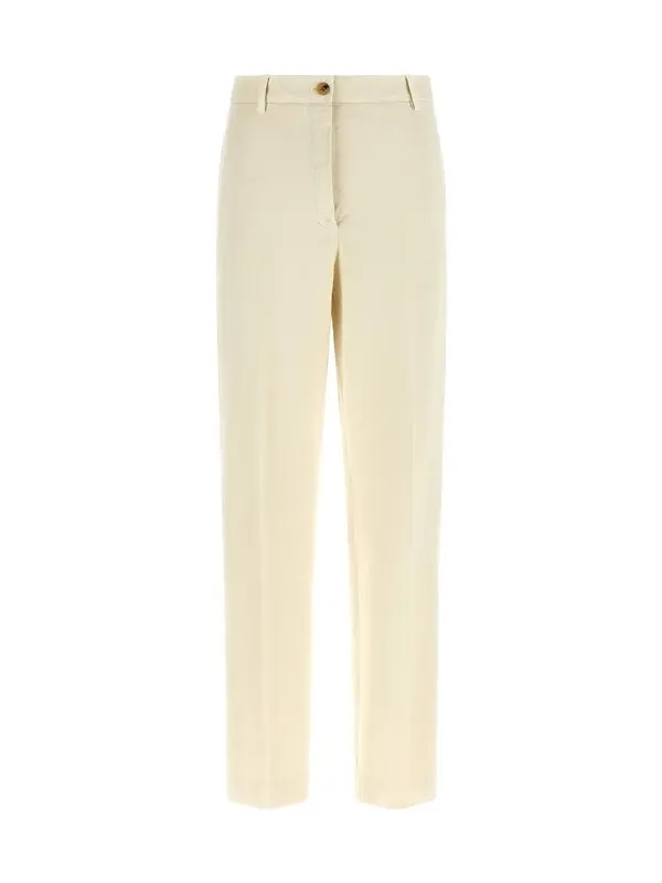 Dries Van Noten Pilar Cotton Canvas Trousers - Cream