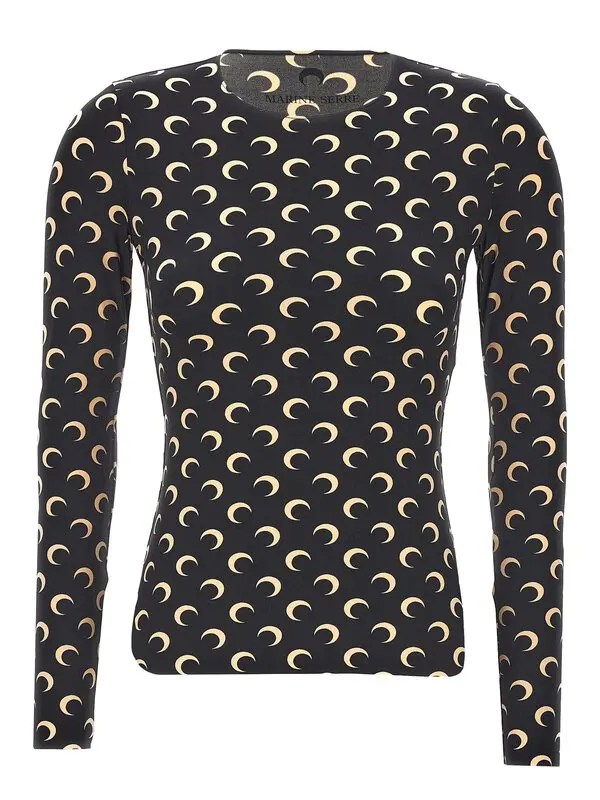 MARINE SERRE Moon Print Jersey T-shirt - Black