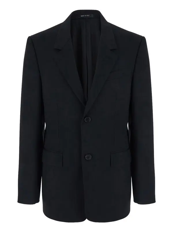 Balenciaga Black Single-breasted Jacket With Notched Revers In Wool - Multicolor