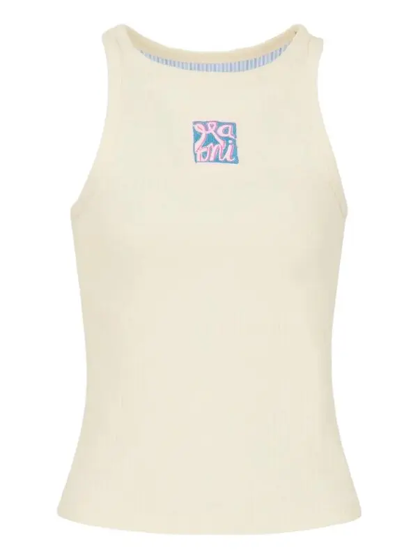 Marni Ribbed Embroidered Tank Top - Multicolor