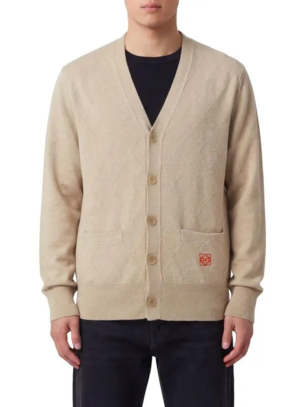 Loewe Cardigan With Argyle Pattern - Cream