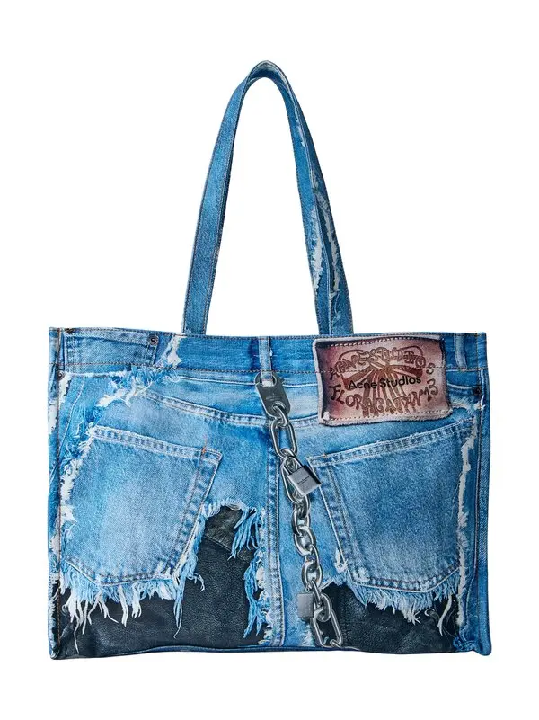 Acne Studios Trompe-l'oeil Tote Bag - Blue