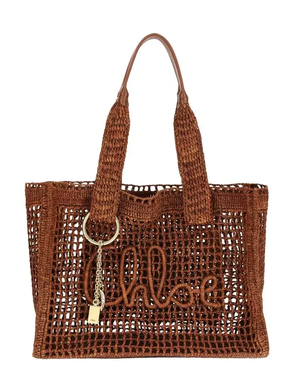 Chloé East-west Summer Banana Raffia Tote Bag - Brown