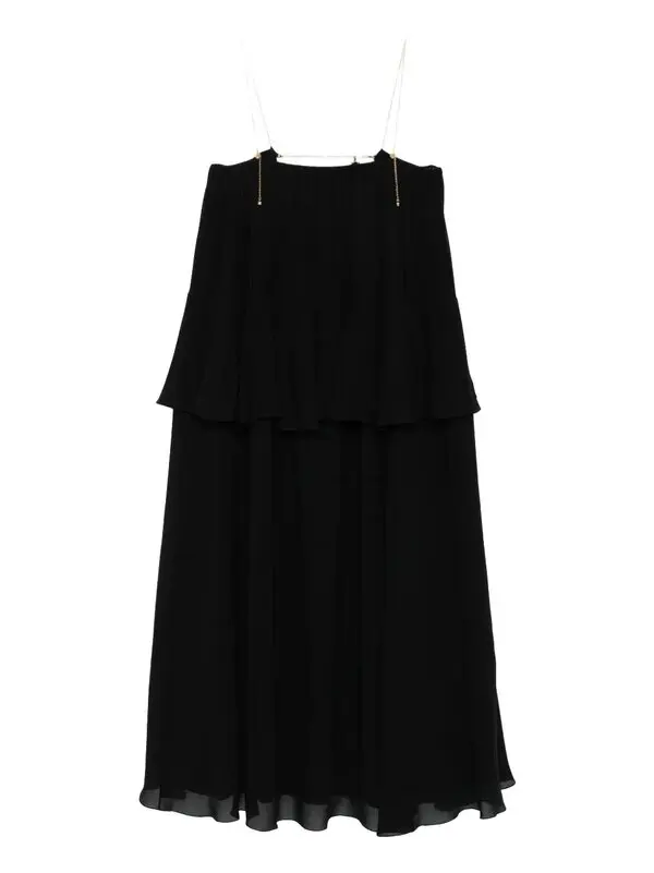 Chloé Sleeveless Long Dress In Silk Georgette - Black