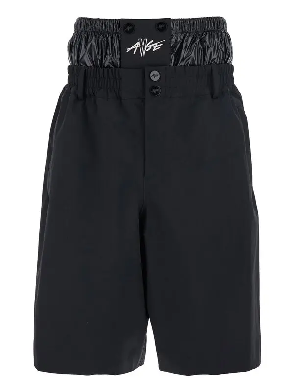 Moncler Tech Fabric Bermuda Shorts With Logo Detail - Multicolor