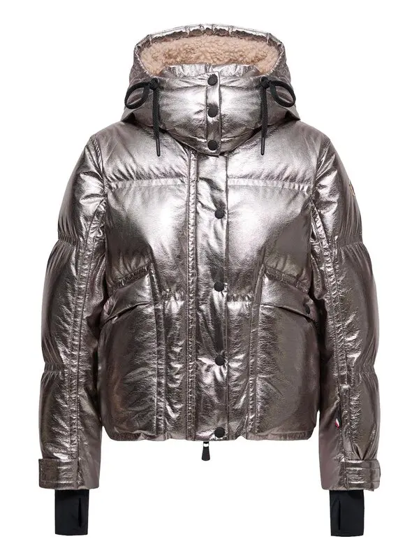 Moncler Celaque Metallic Puffer Jacket - Silver
