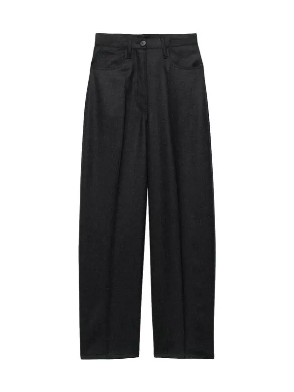 Prada Charcoal Wool Trousers - Multicolor
