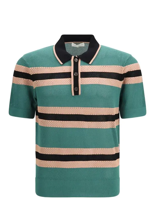 Dries Van Noten Striped Polo Shirt - Green