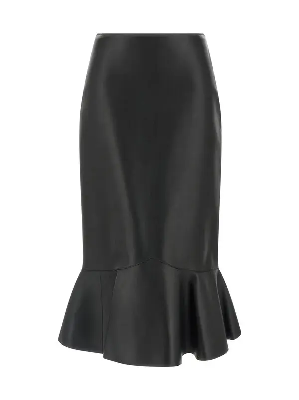 Fendi Nappa Midi Skirt - Black