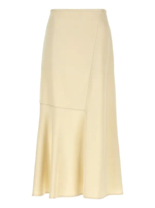 JIL SANDER Viscose And Silk Midi Skirt - White