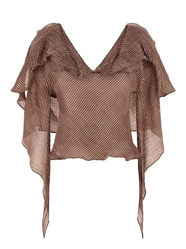 KIKO KOSTADINOV Striped Linen And Silk Blend Blouse - Multicolor