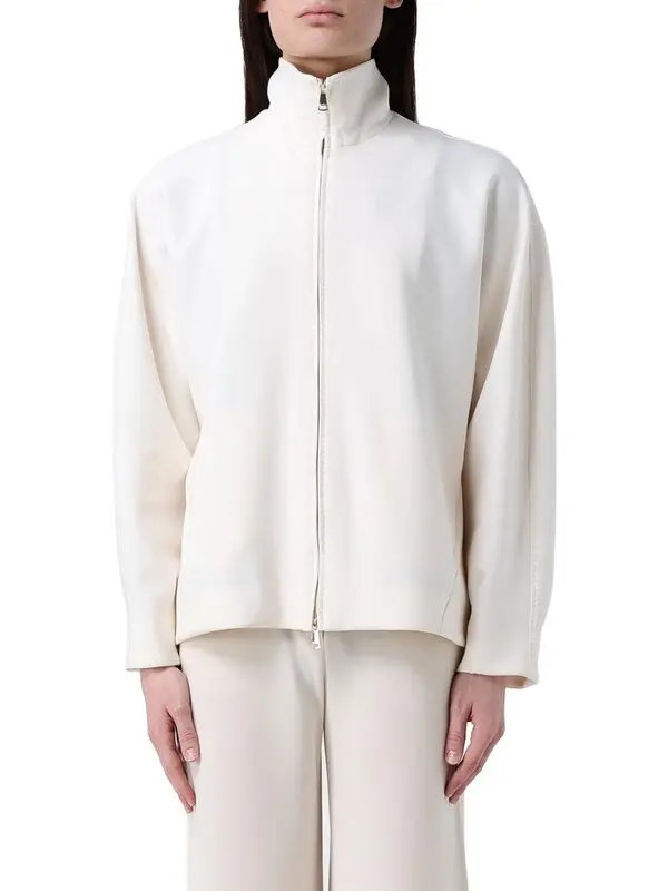 Max Mara Zip-up Jacket With Stand Collar - Cream
