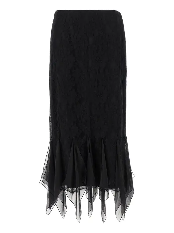 Valentino Garavani Lace Midi Skirt - Black