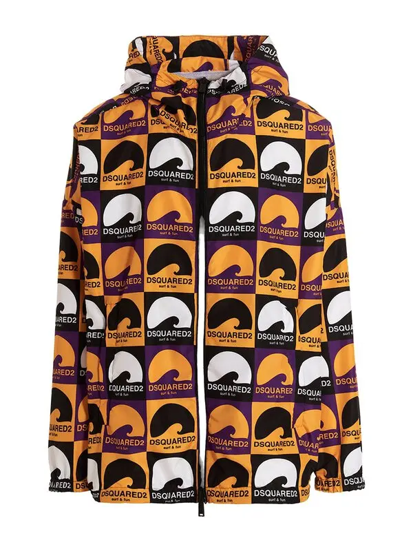 Dsquared2 D2 Surf&fun' Waterproof Jacket With Hood - Multicolor