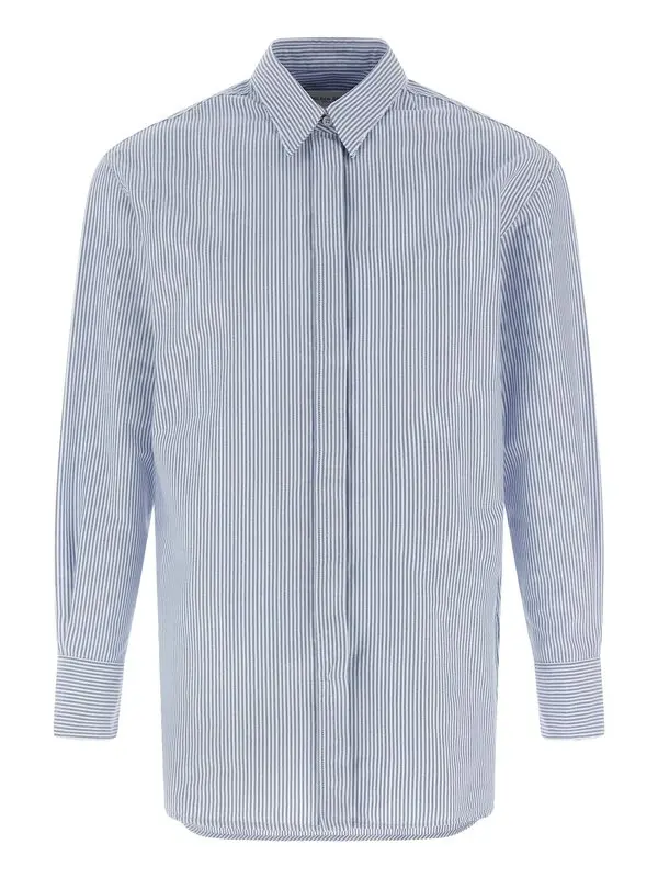 GOLDEN GOOSE Batilda Striped Oxford Cotton Shirt - Blue