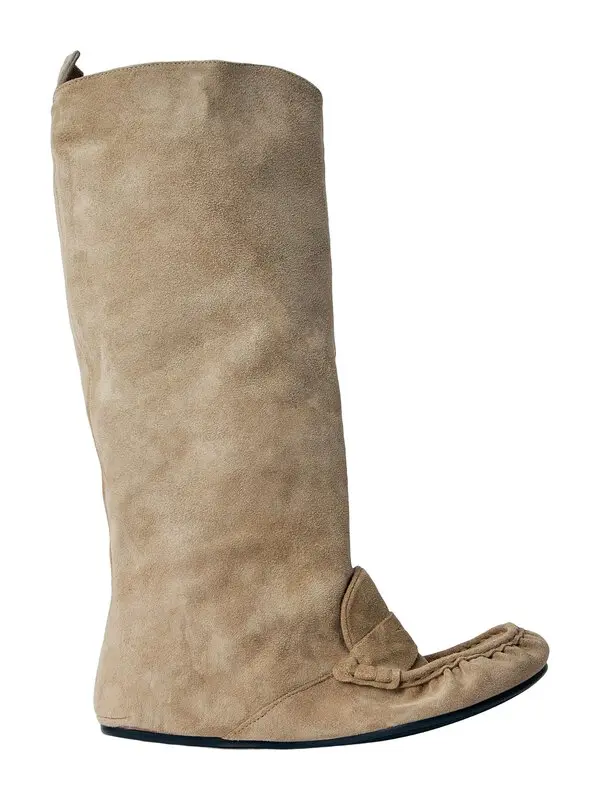 Acne Studios Suede Moccasin Boots - Cream