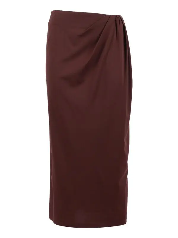 Max Mara Pleated Cotton Skirt - Brown