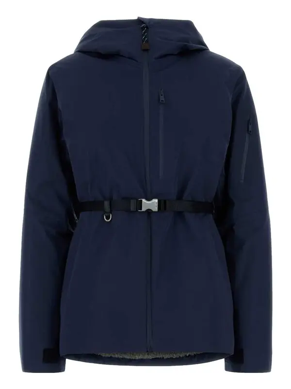 Prada Hooded Belted Jacket - Blue