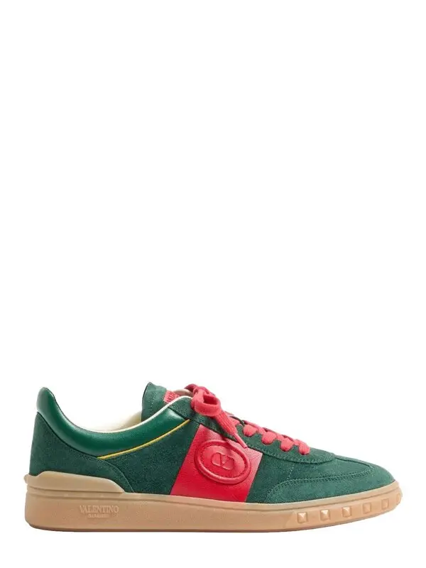 Valentino Garavani Upvillage Split And Nappa Leather Sneakers - Green