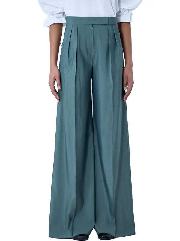 Max Mara High-waisted Wide-leg Trousers - Green