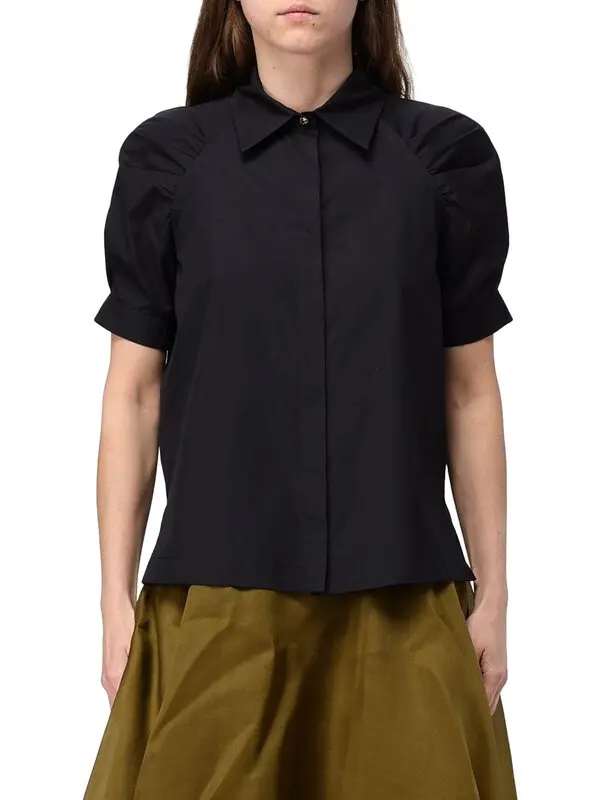 Max Mara Sheer Tie Neck Blouse - Black