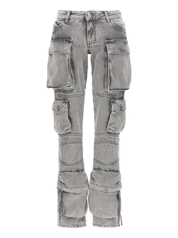 Attico Essie Skinny Cargo Jeans - Gray