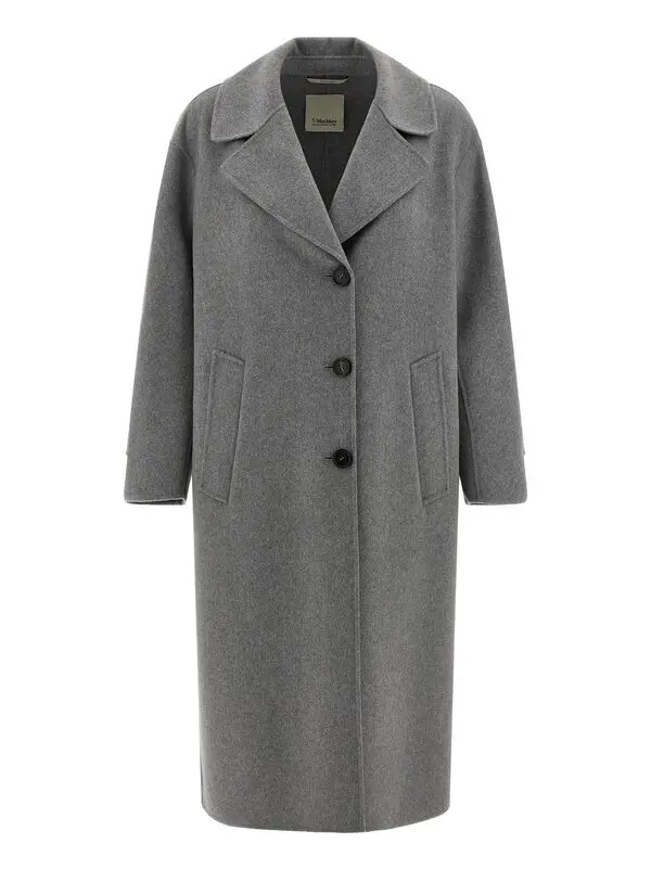 Max Mara S Mmzoe' Hand-sewn Wool Coat - Gray