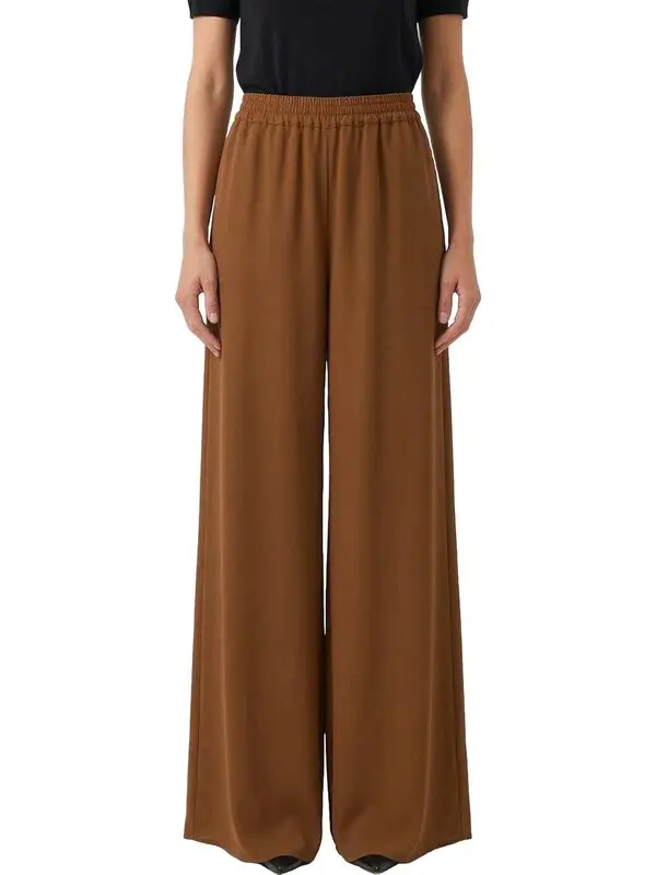 Max Mara Wool Pleated Wide-leg Pants - Brown