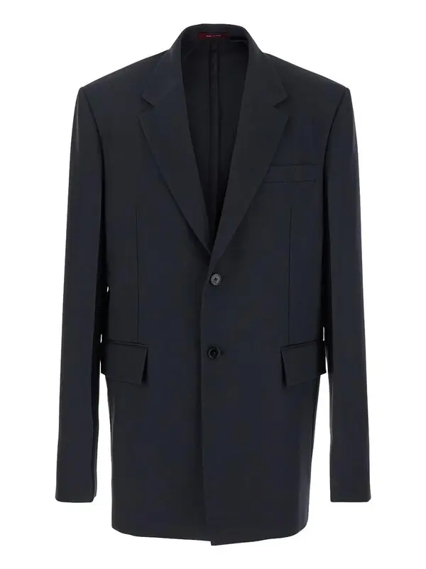 Gucci Wool Gabardine Jacket With Embossed Logo - Multicolor