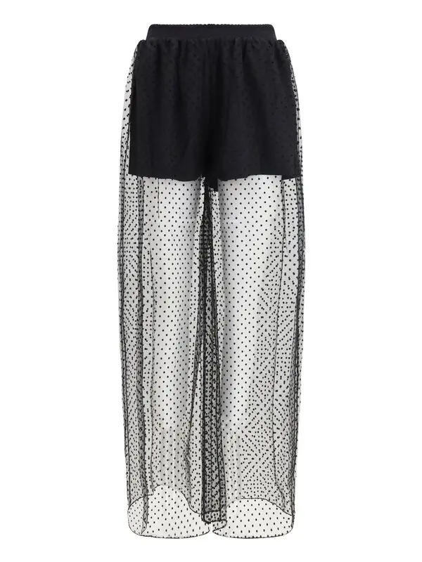 Alaïa Wide-leg Mesh Pants - Black