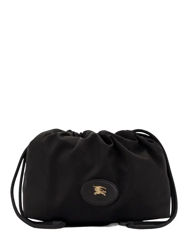 Burberry Horseshoe Drawstring Clutch Bag - Black