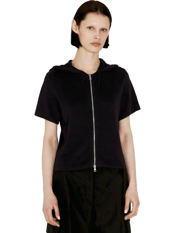 Our Legacy Zip-up Knit Hoodie - Black