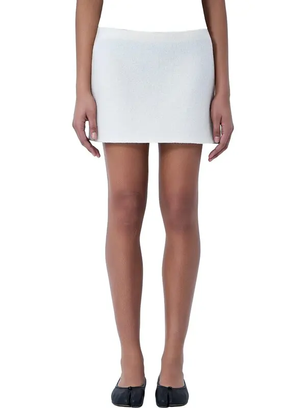 RIER Riere Wool Blend Mini Skirt - White