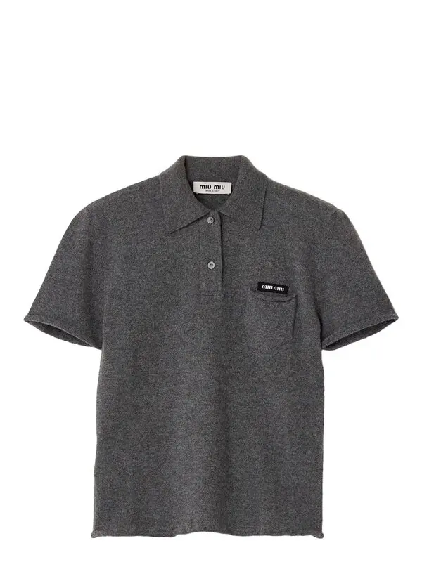 Miu Miu Classic Collar Polo Shirt - Gray