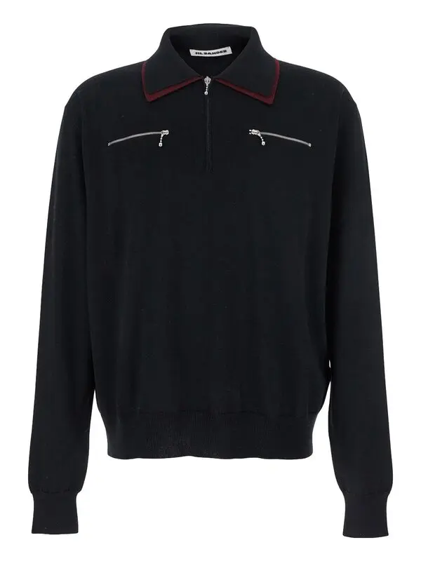 JIL SANDER Wool Sweater With Zip Pockets - Multicolor