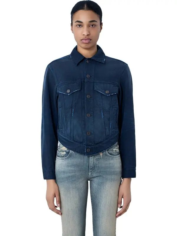 Balenciaga Curved Waistband Jacket - Blue