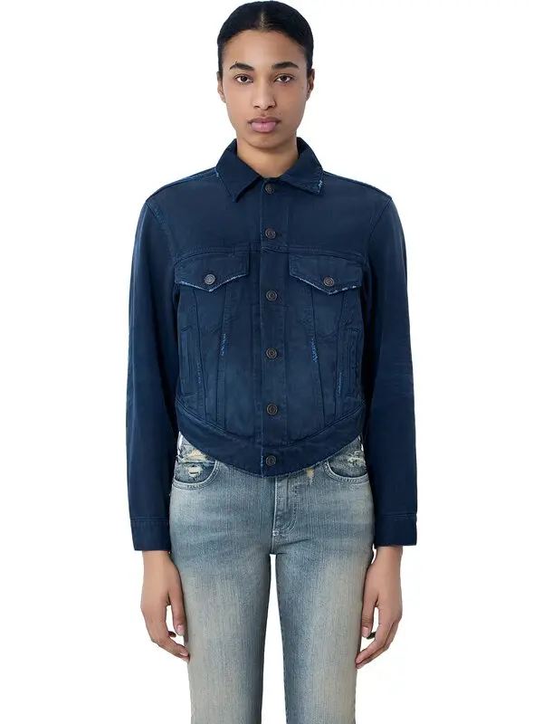Balenciaga Curved Waistband Jacket - Blue