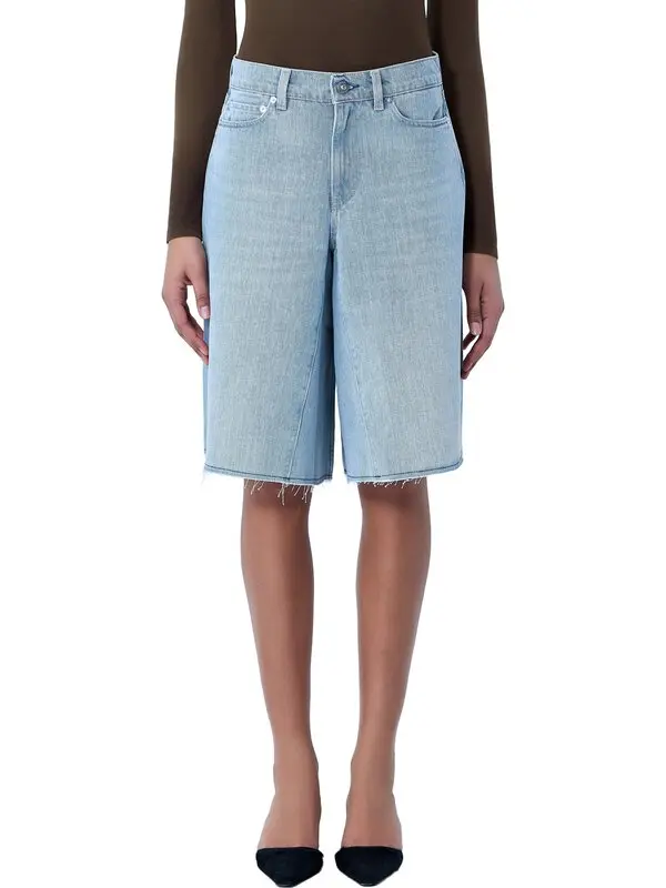 Our Legacy Midi Denim Shorts With Raw Hem - Blue