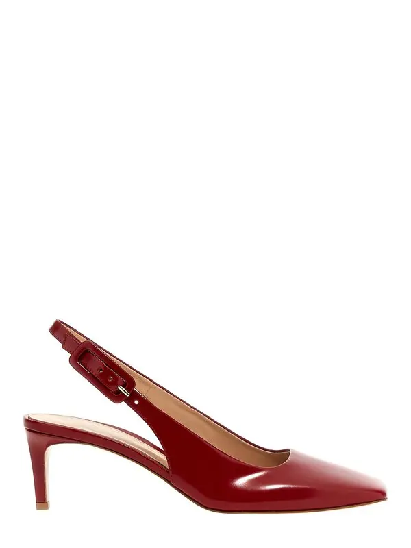 GIANVITO ROSSI Ric Slingbacks With Square Toe And Adjustable Strap - Red