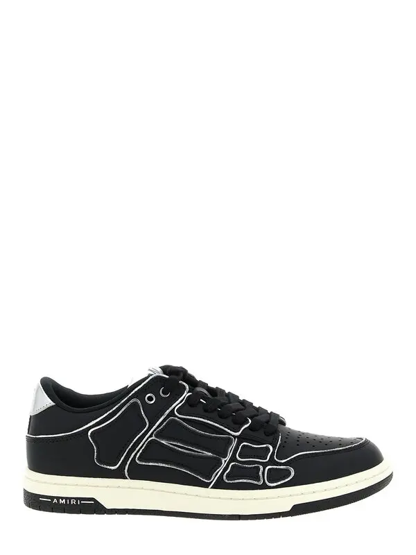 Amiri Skel Top Low Sneakers With Bone Detailing - Black
