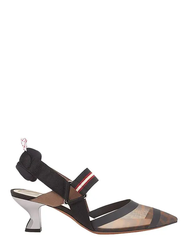 Fendi Tech Mesh Colibrì Slingbacks - Brown